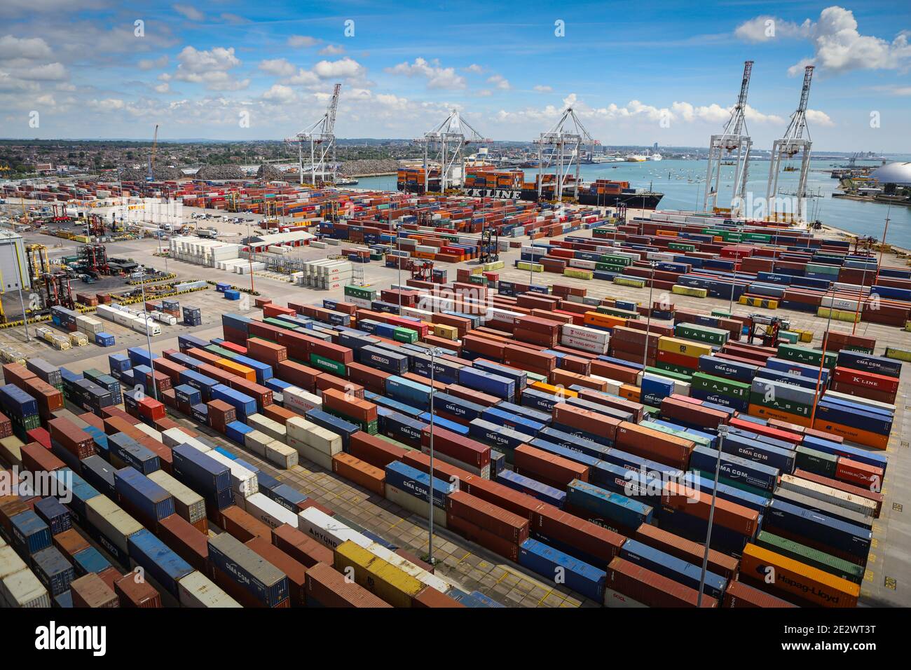 Southampton Docks UK’s second largest container terminal Stock Photo ...