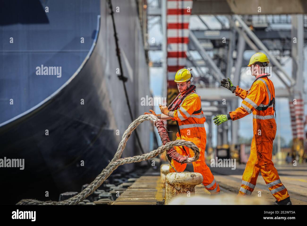 Southampton Docks UK’s second largest container terminal Stock Photo ...