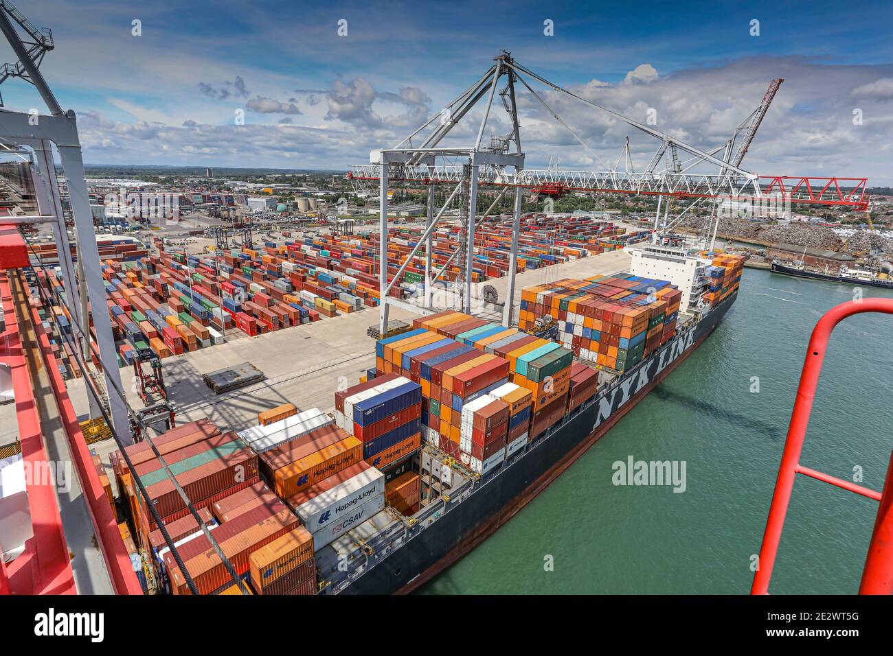 Southampton Docks UK’s second largest container terminal Stock Photo ...