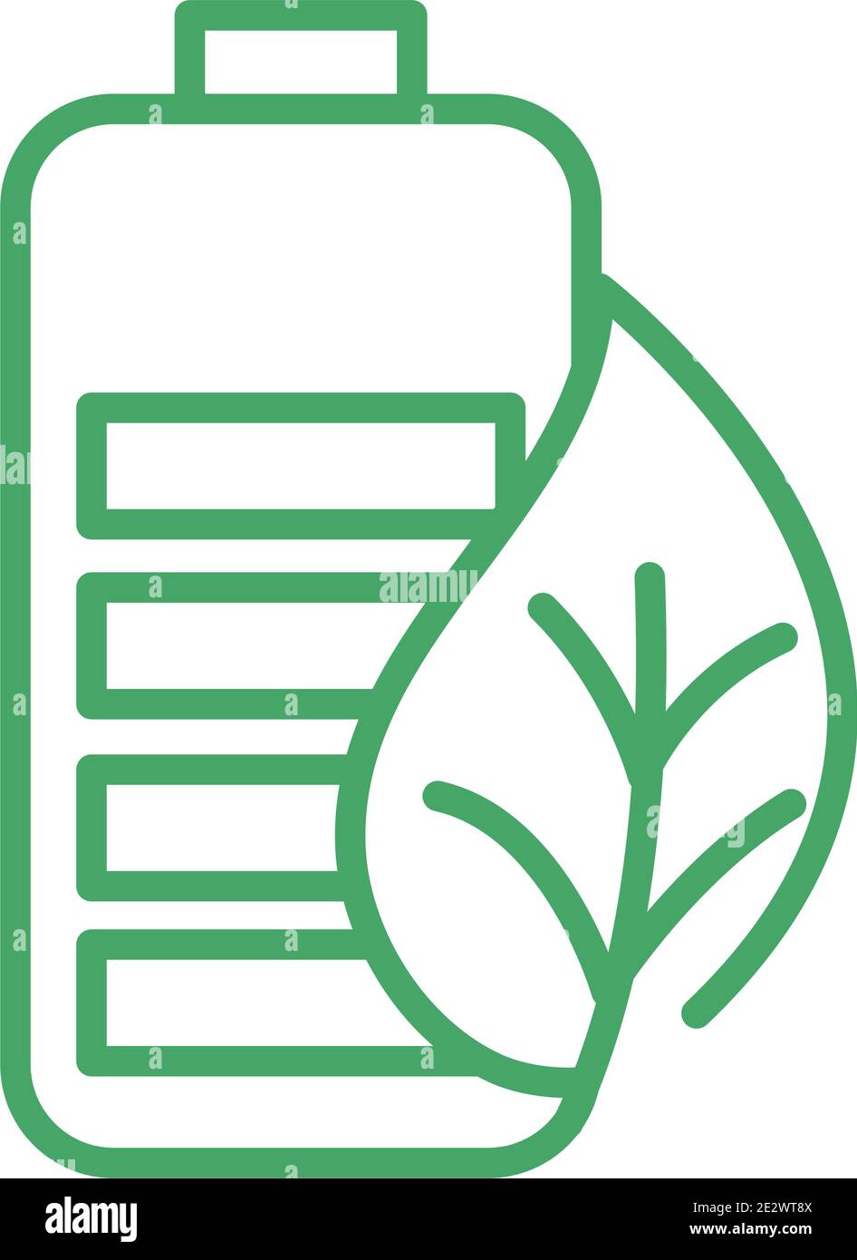 organic natural, battery ecology energy green line style vector ...