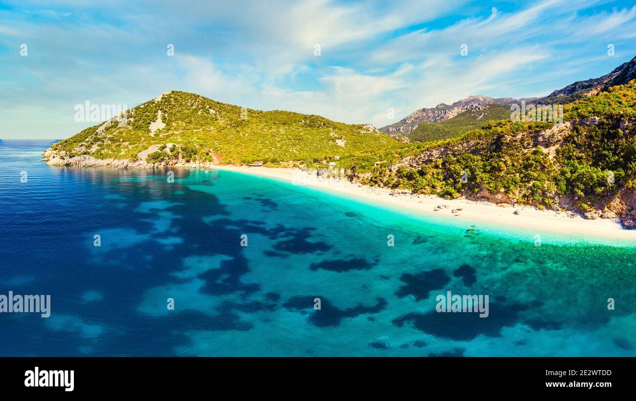The beach Thapsa in Evia island, Greece Stock Photo - Alamy