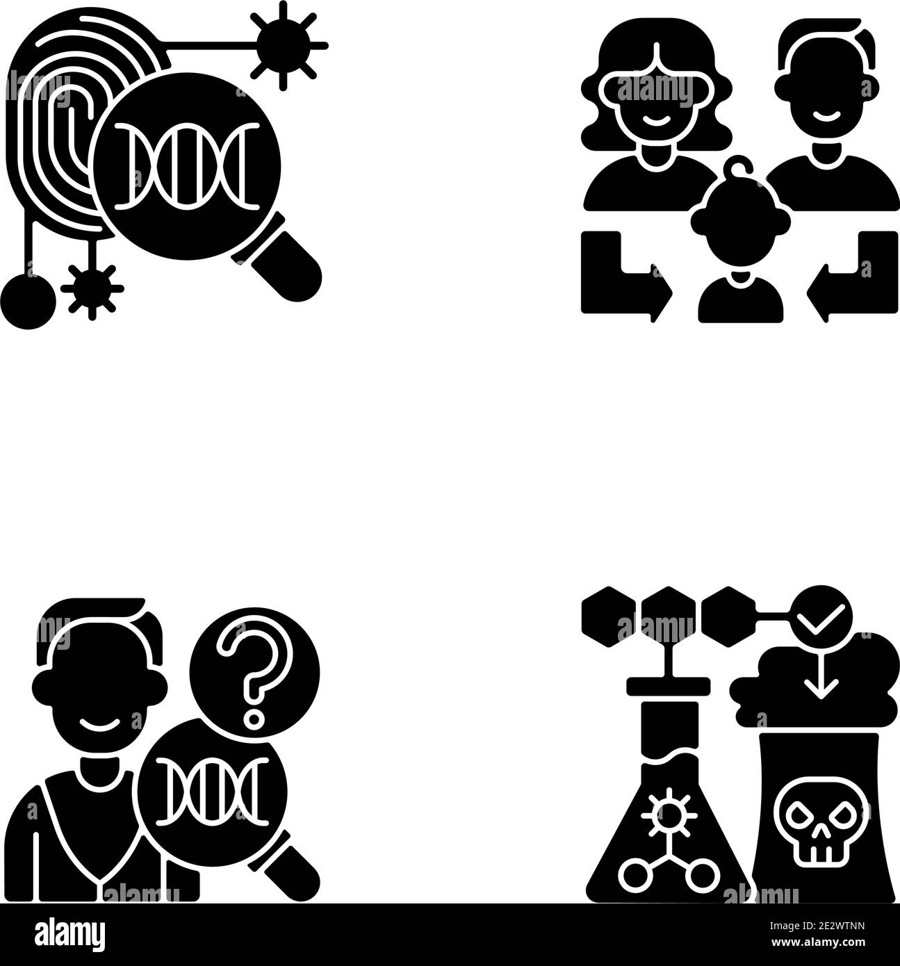 Human reproduction black glyph icons set on white space Stock Vector ...