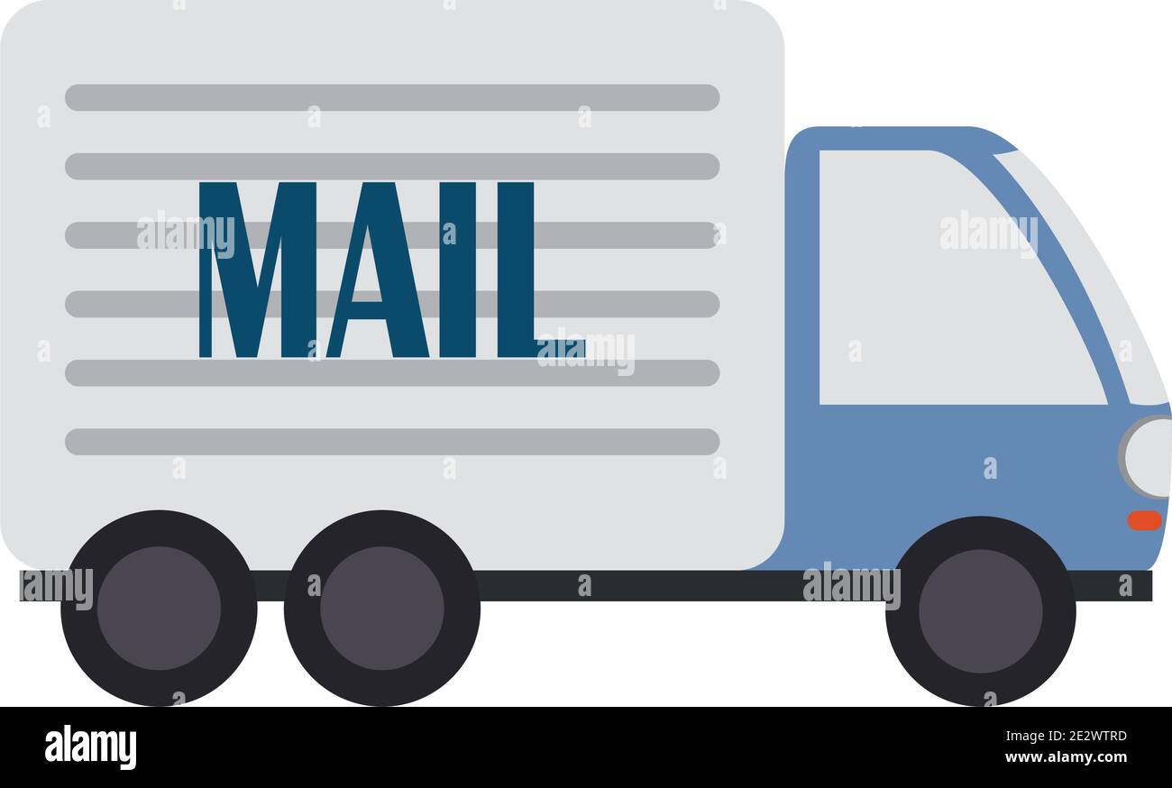 postal service, mail truck transport courier delivery related vector ...
