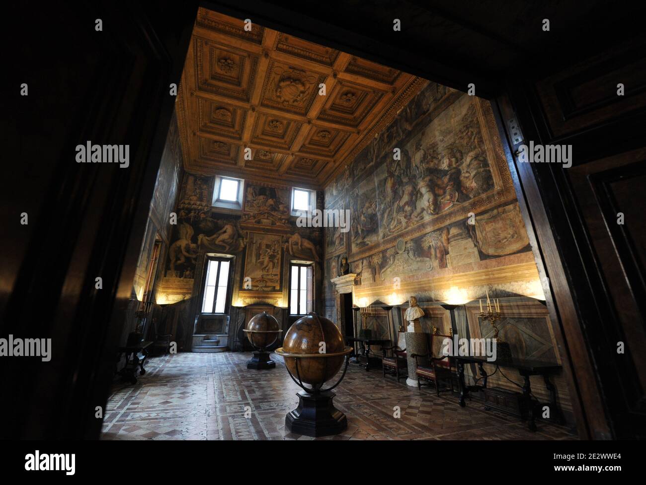 View of the 'Maps world' saloon decored by Salviati at the the Palazzo ...