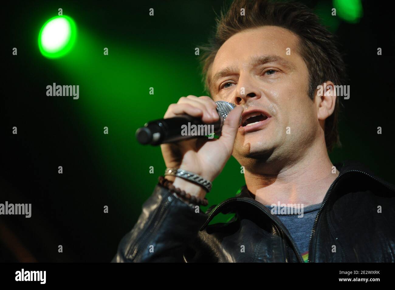 The French singer of pop rock David Hallyday performs live to "M6 music ...