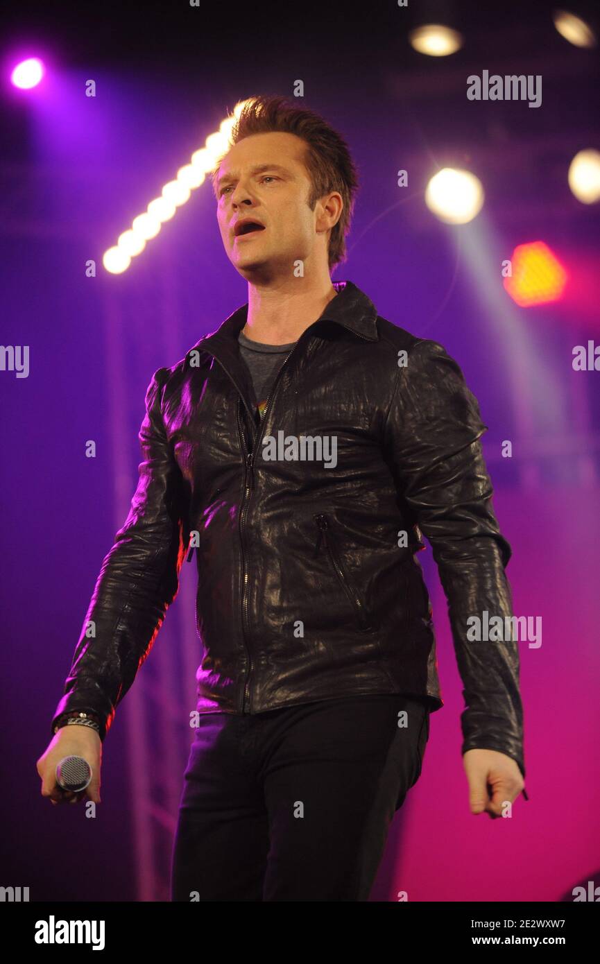 The French singer of pop rock David Hallyday performs live to "M6 music ...