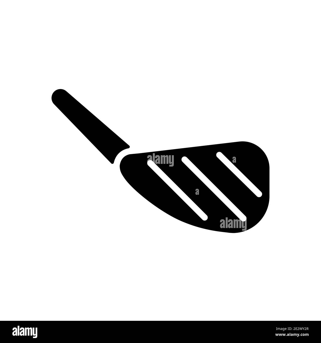 Single piece of chop lamb with bone vector glyph icon. Barbecue and bbq ...