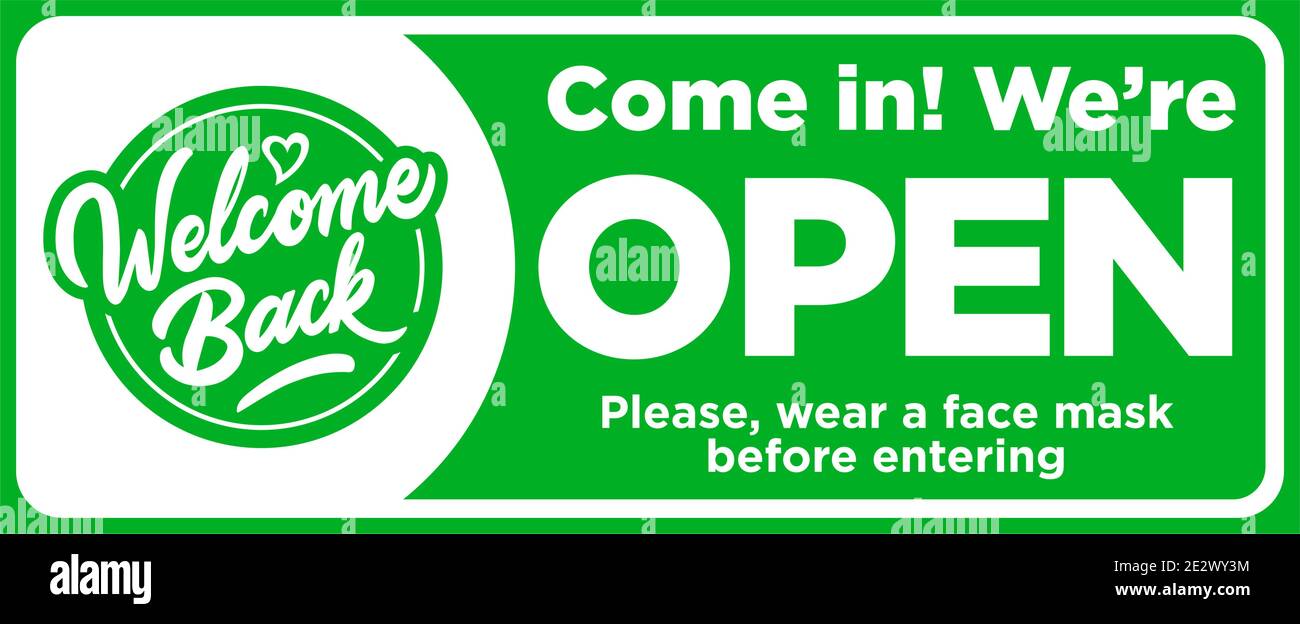 Open sign on the front door come in, we’re work again! Keep social ...