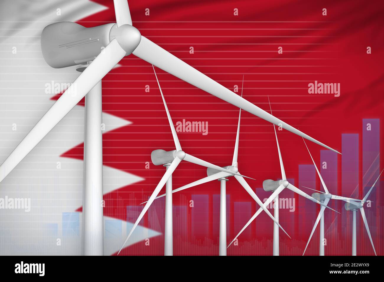 Bahrain wind energy power digital graph concept - alternative energy ...
