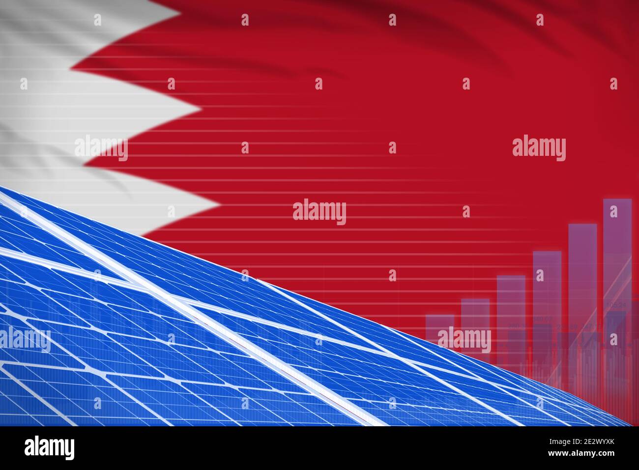 Bahrain solar energy power digital graph concept - environmental energy ...