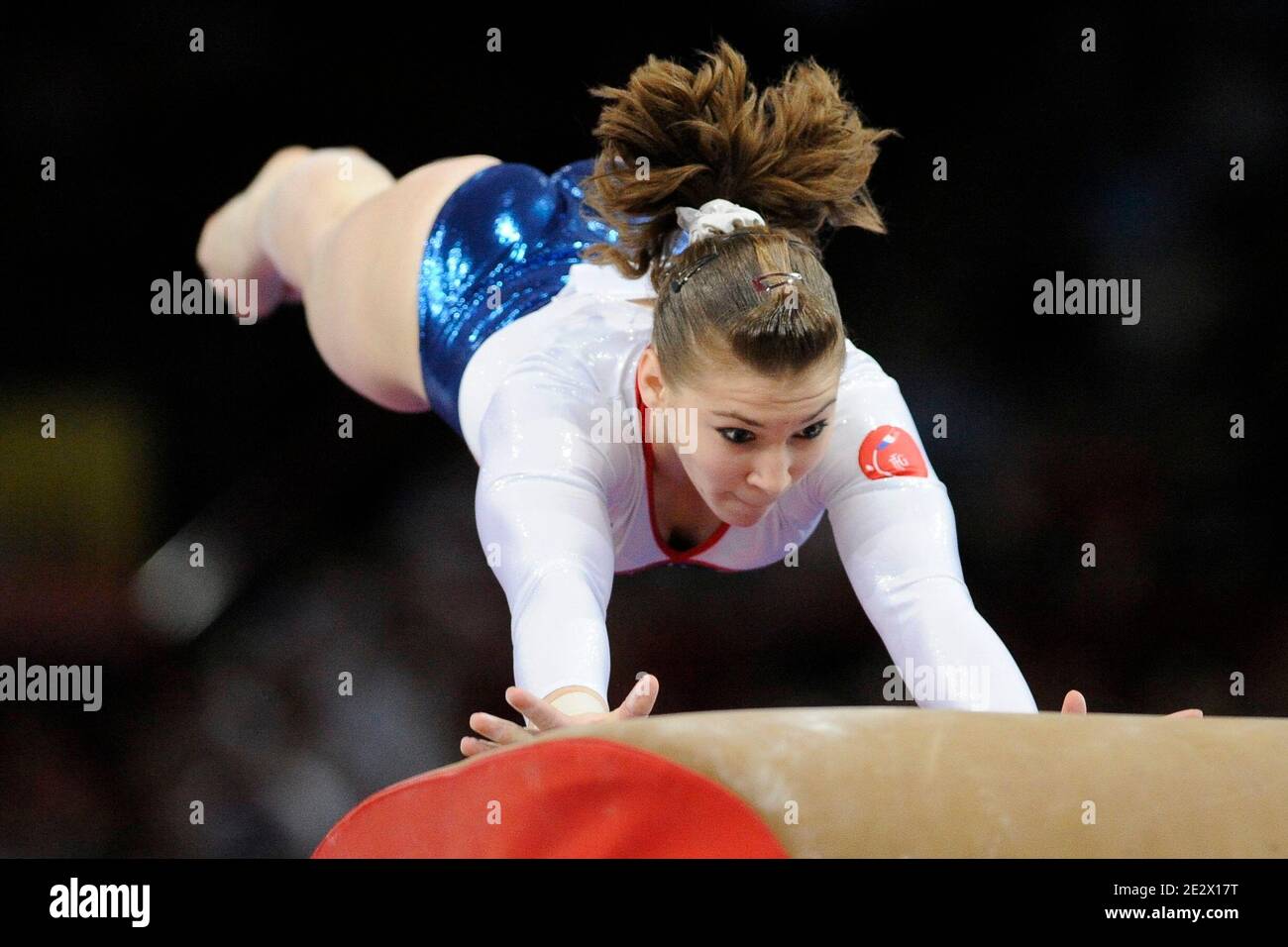 France's Aurelie Malaussena at the vault during the FIG Artistic ...