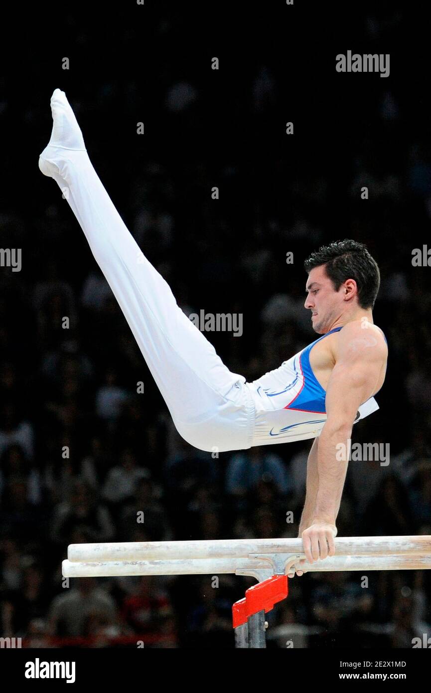 France's Hamilton Sabot won the parallel bars event during the FIG ...