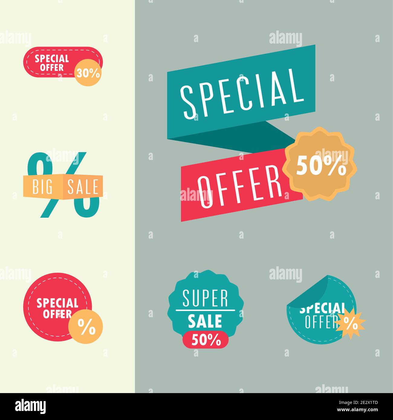 sale offer discount advertising marketing labels set vector ...
