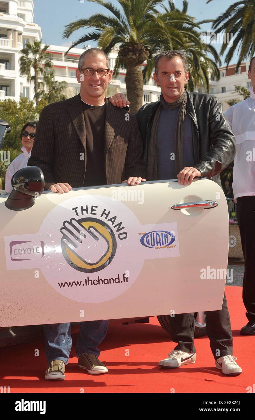 Christophe Dechavanne presents the game 'The Hand' during the MIPTV ...