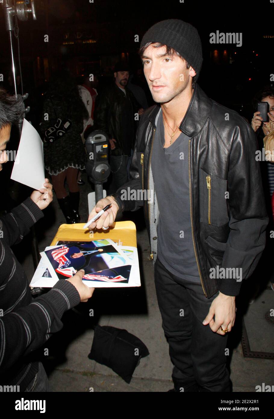 Evan Lysacek arriving for 'An Evening with Mark Ballas' held at the ...