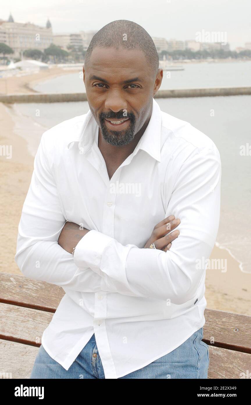 Actor Idris Elba posing at a photocall for 'Luther' the new BBC Drama ...
