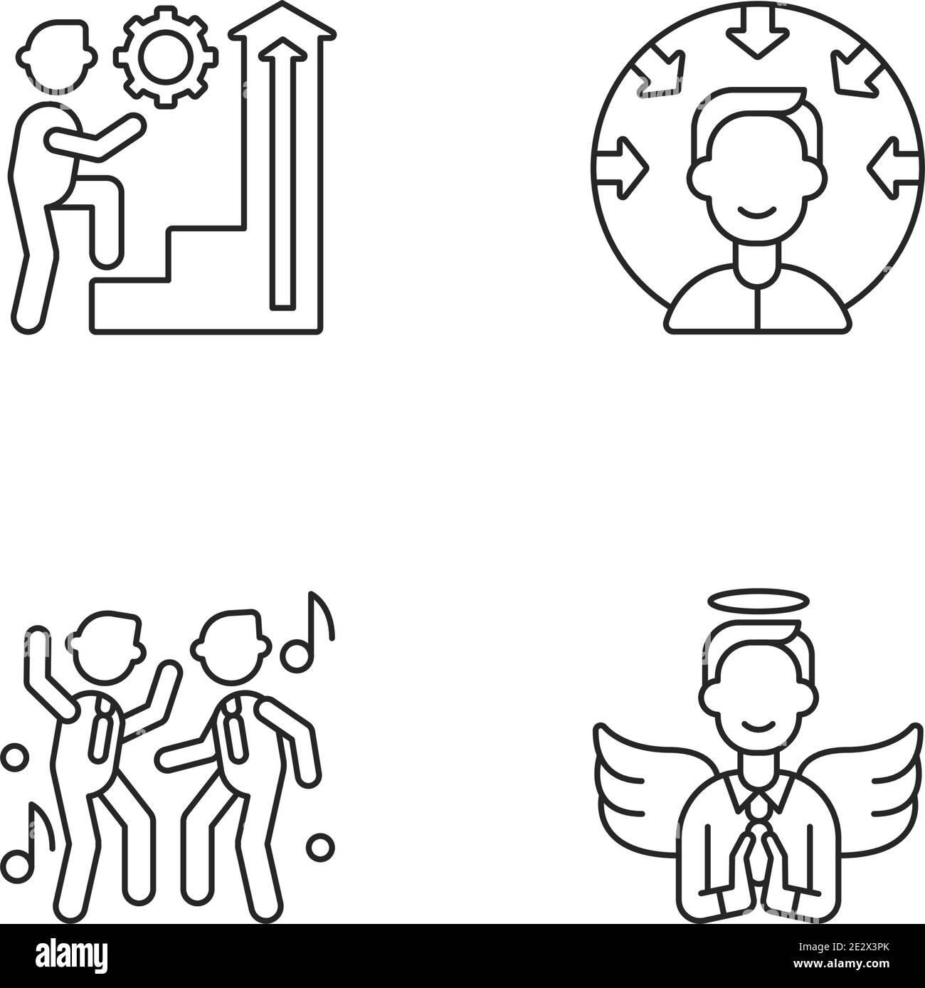 Business workplace linear icons Cut Out Stock Images & Pictures - Alamy