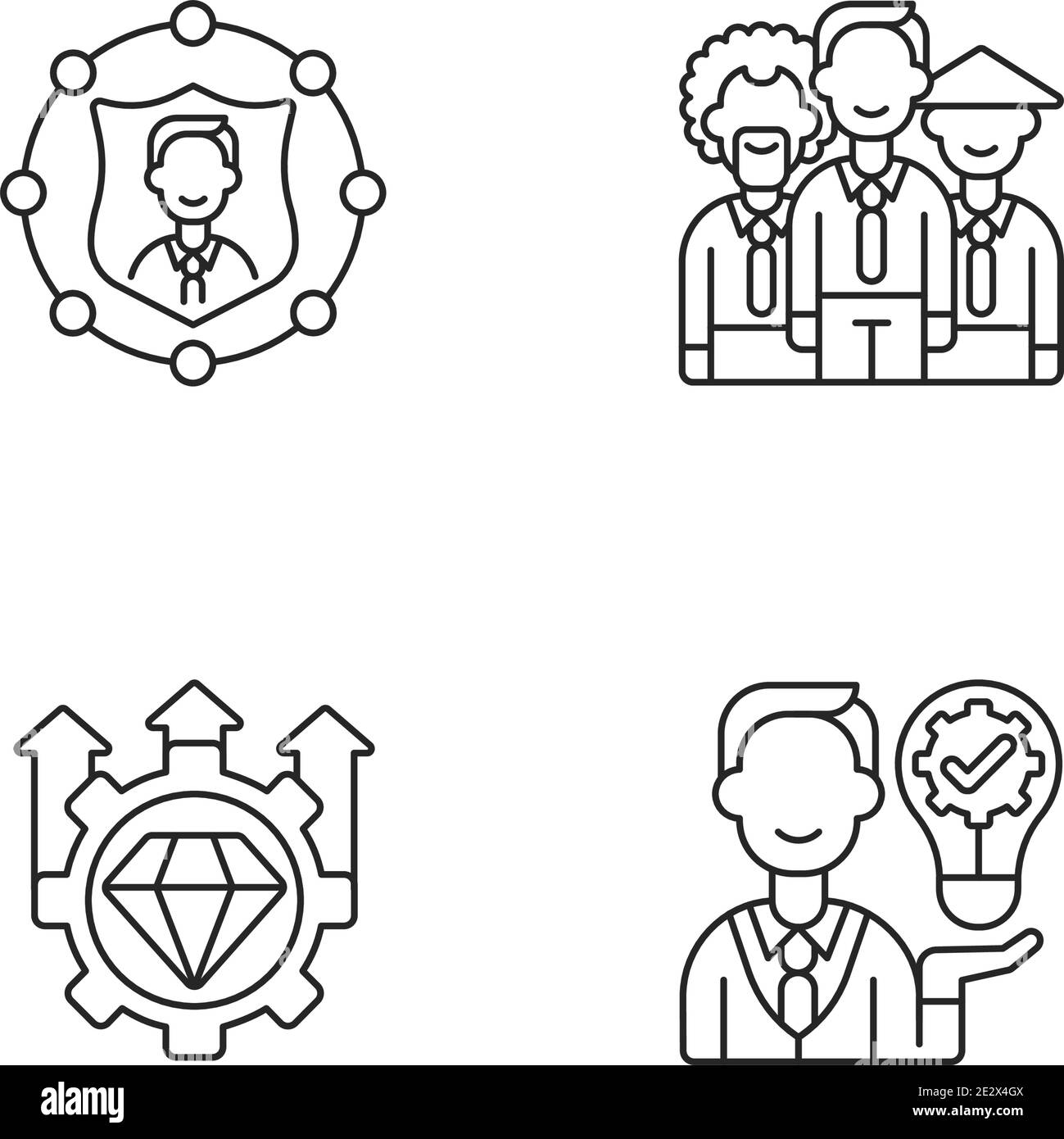 Corporate values linear icons set Stock Vector Image & Art - Alamy