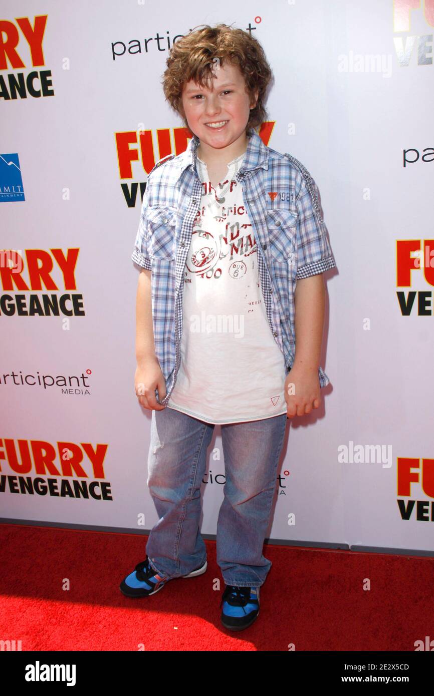 Nolan Gould arriving for Los Angeles Premiere of 'Furry Vengeance' held ...