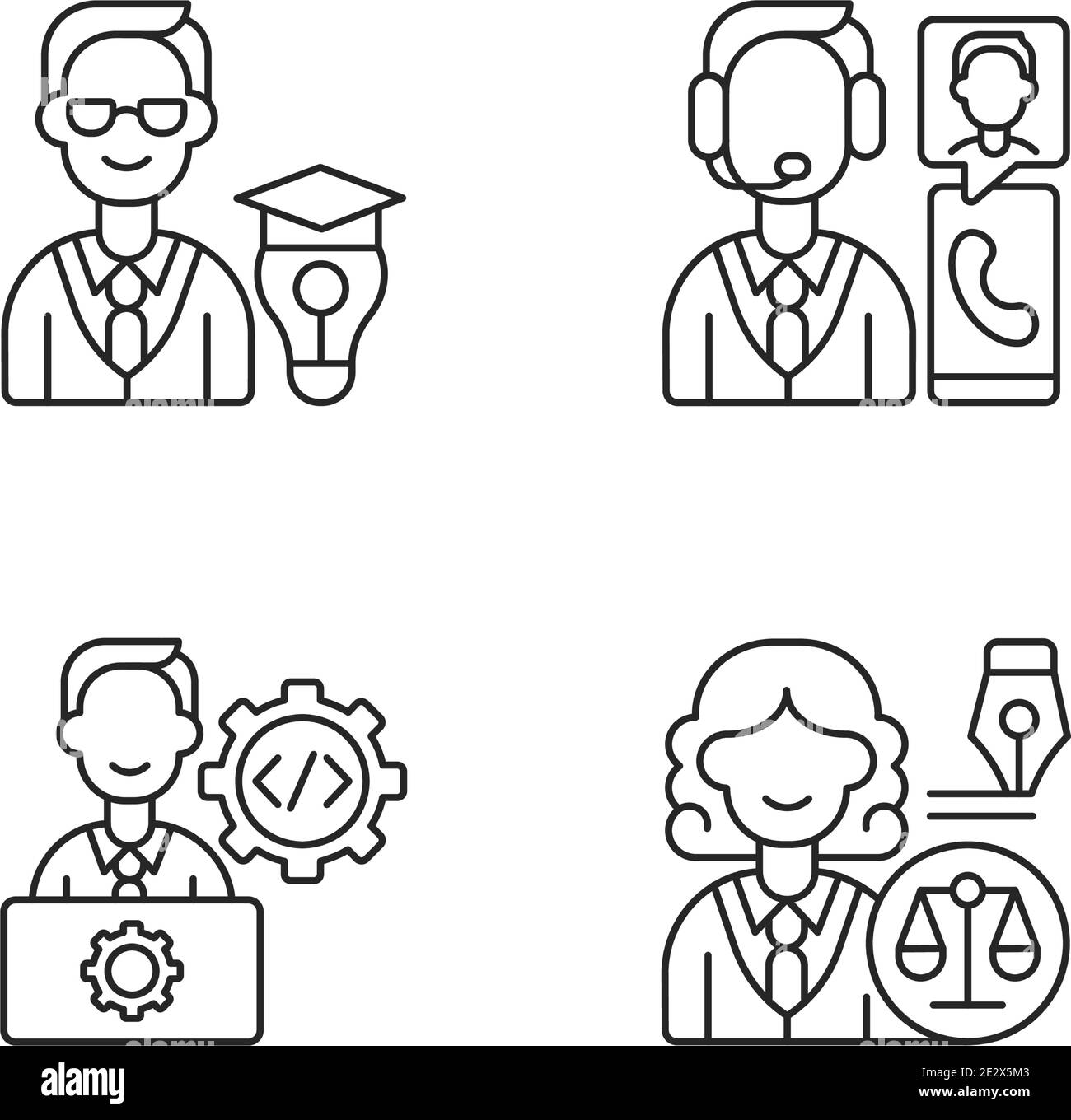 Management structure linear icons set Stock Vector Image & Art - Alamy