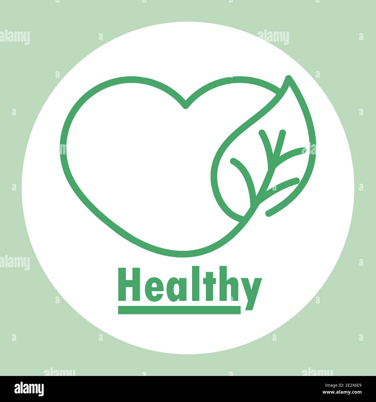 healthy heart medical organic natural green line style vector ...