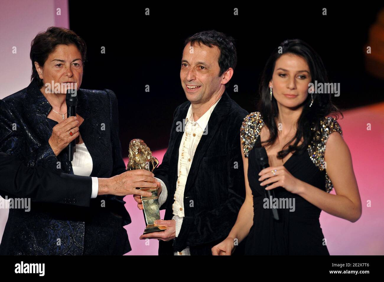 Eric Metayer and Marie Drucker attending the 24th Molieres theatre ...