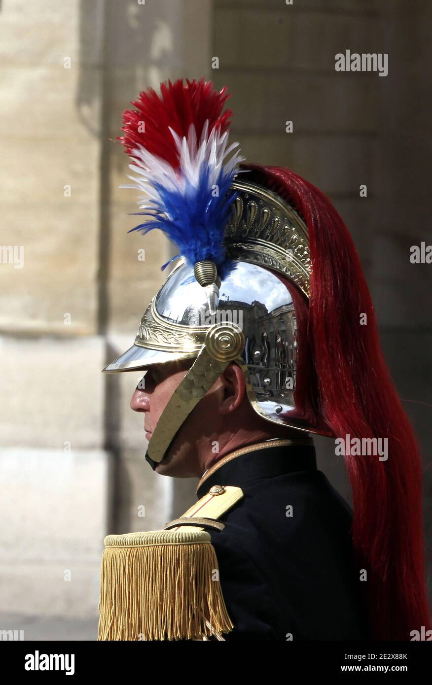 Republican guard is pictured at the Elysee Palace in Paris, France, on ...