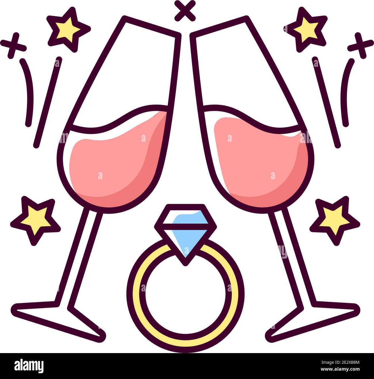 Engagement party RGB color icon Stock Vector Image & Art - Alamy