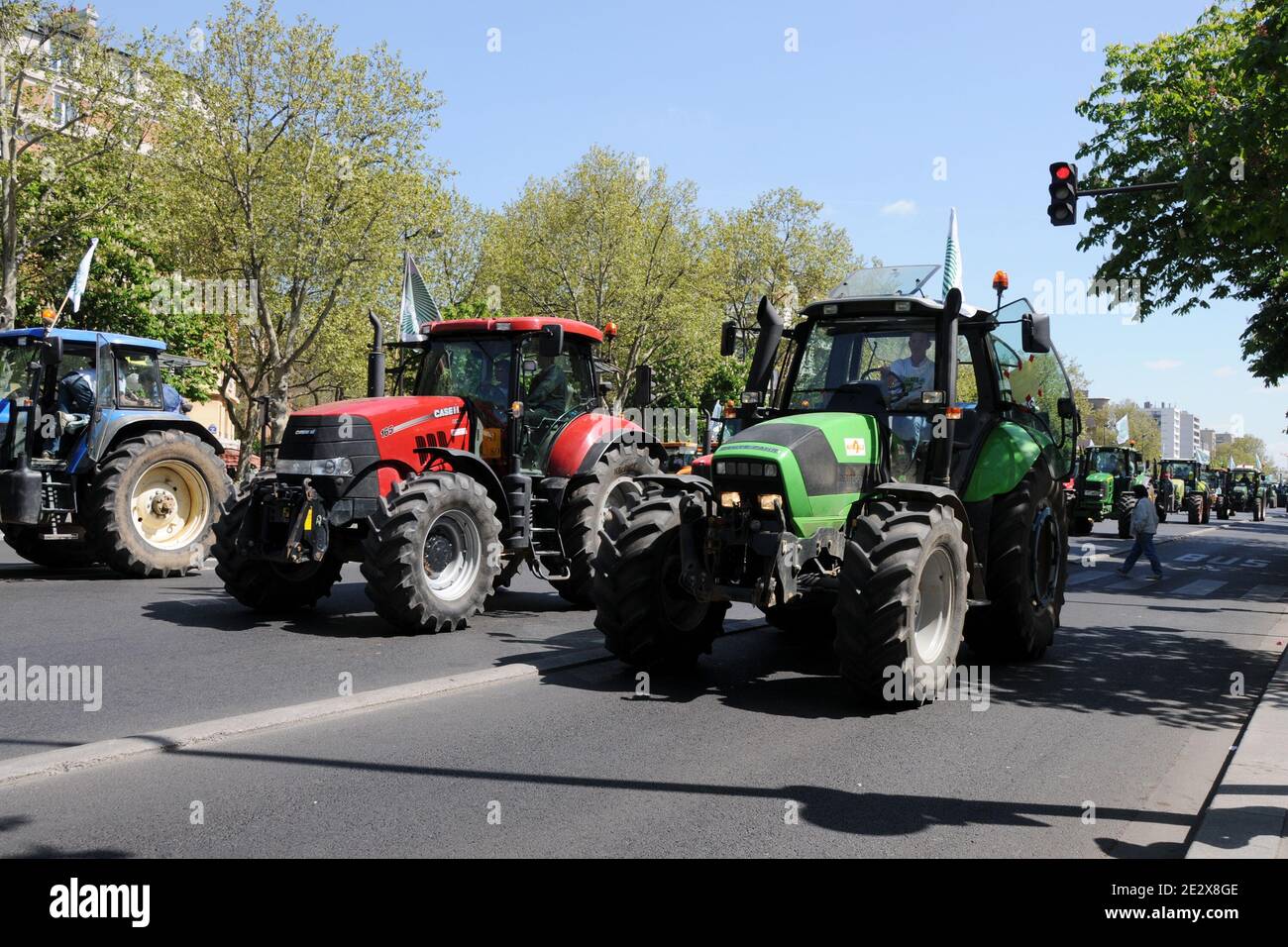 French farmers demonstrating against wages cut and to denounce the ...