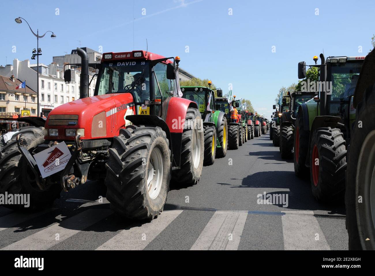 French farmers demonstrating against wages cut and to denounce the ...