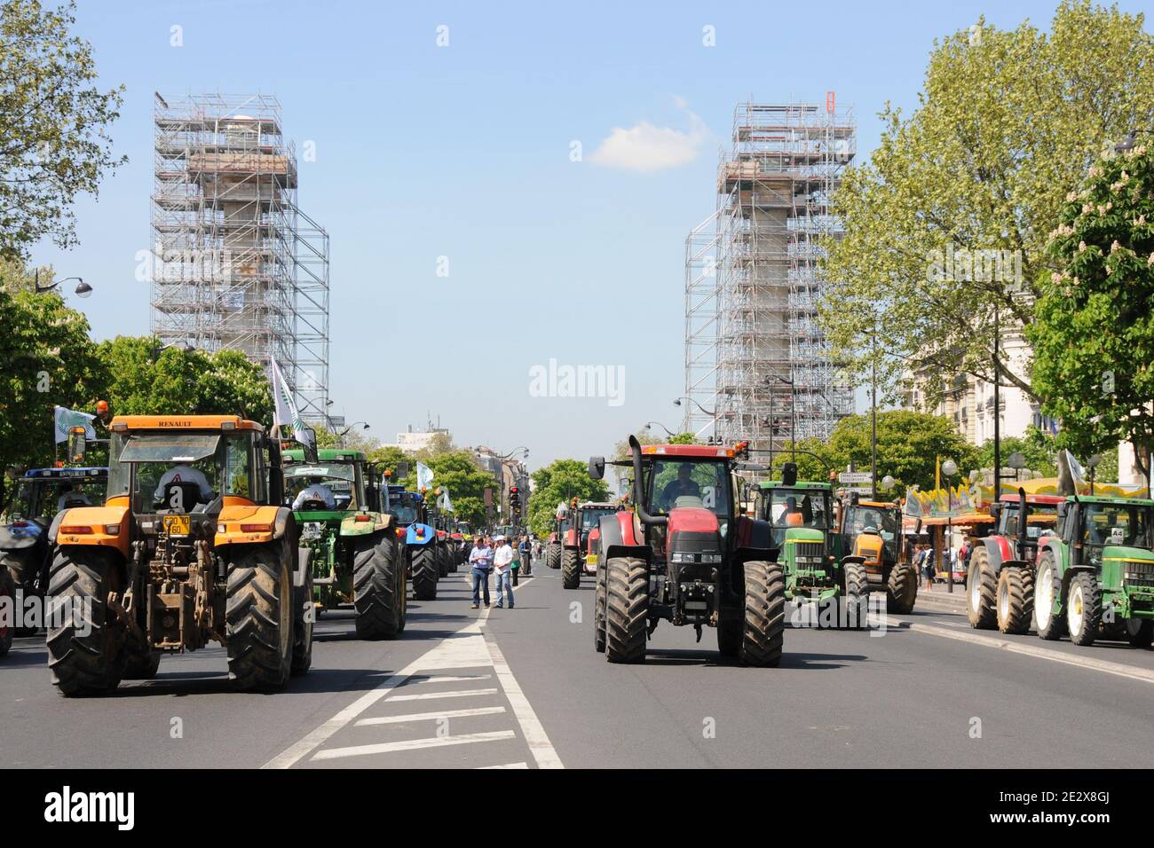 French farmers demonstrating against wages cut and to denounce the ...