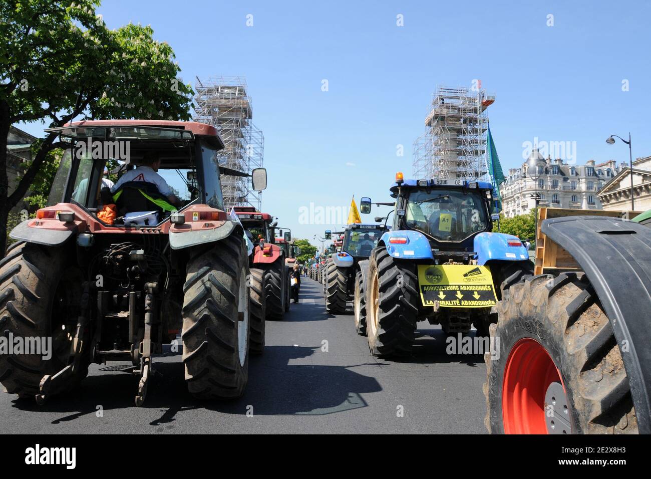 French farmers demonstrating against wages cut and to denounce the ...