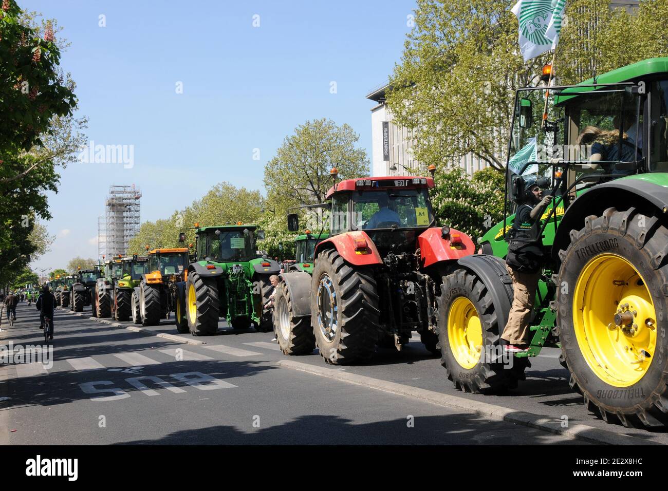 French farmers demonstrating against wages cut and to denounce the ...