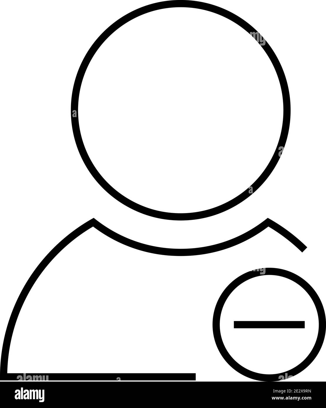 Remove user or person - modern thin line icon with small minus symbol ...