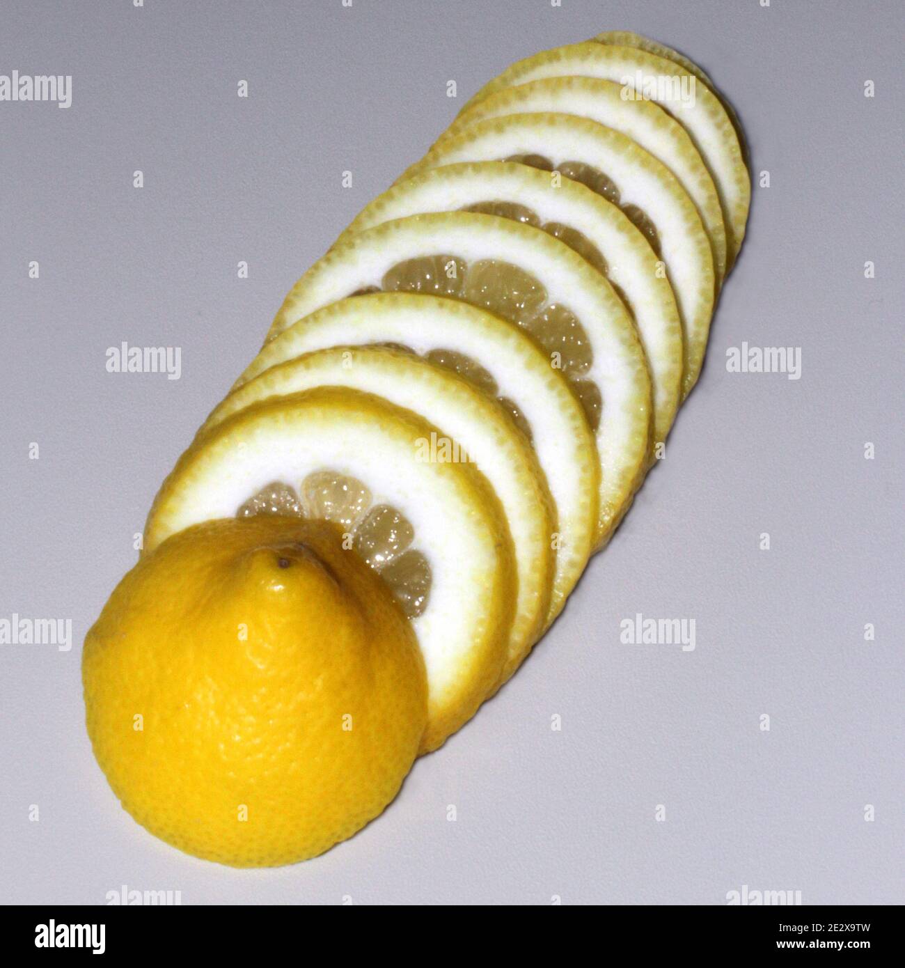 Round slices of a fresh lemon Stock Photo - Alamy