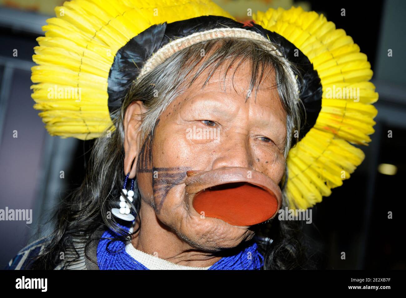 Brazilian indigenous Caiapo chief Raoni Metuktirehe arrives at the ...