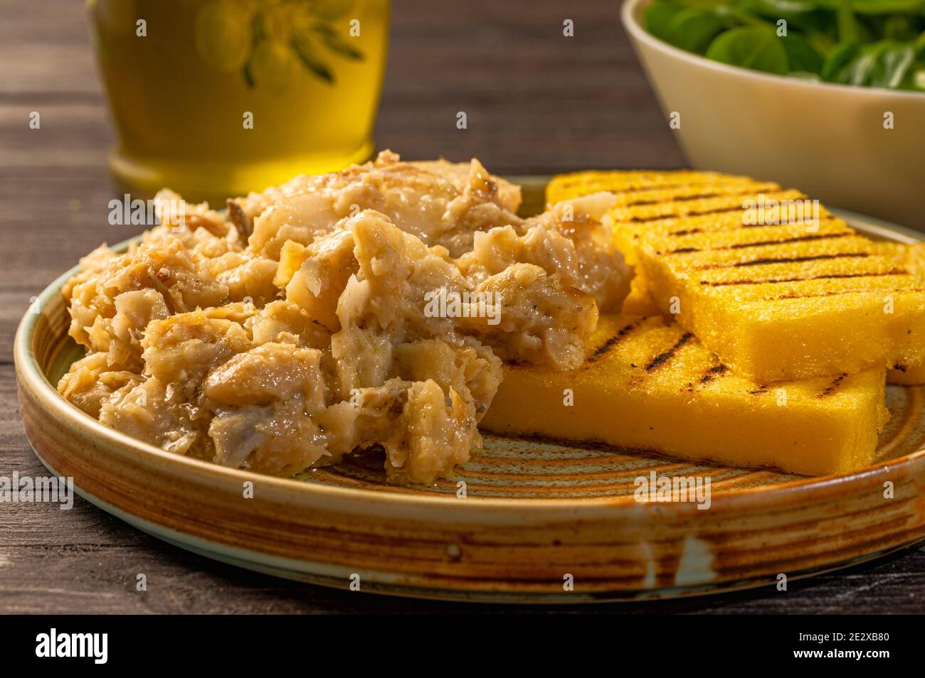 Salt cod alla Vicentina with polenta, traditional dish of Vicenza ...