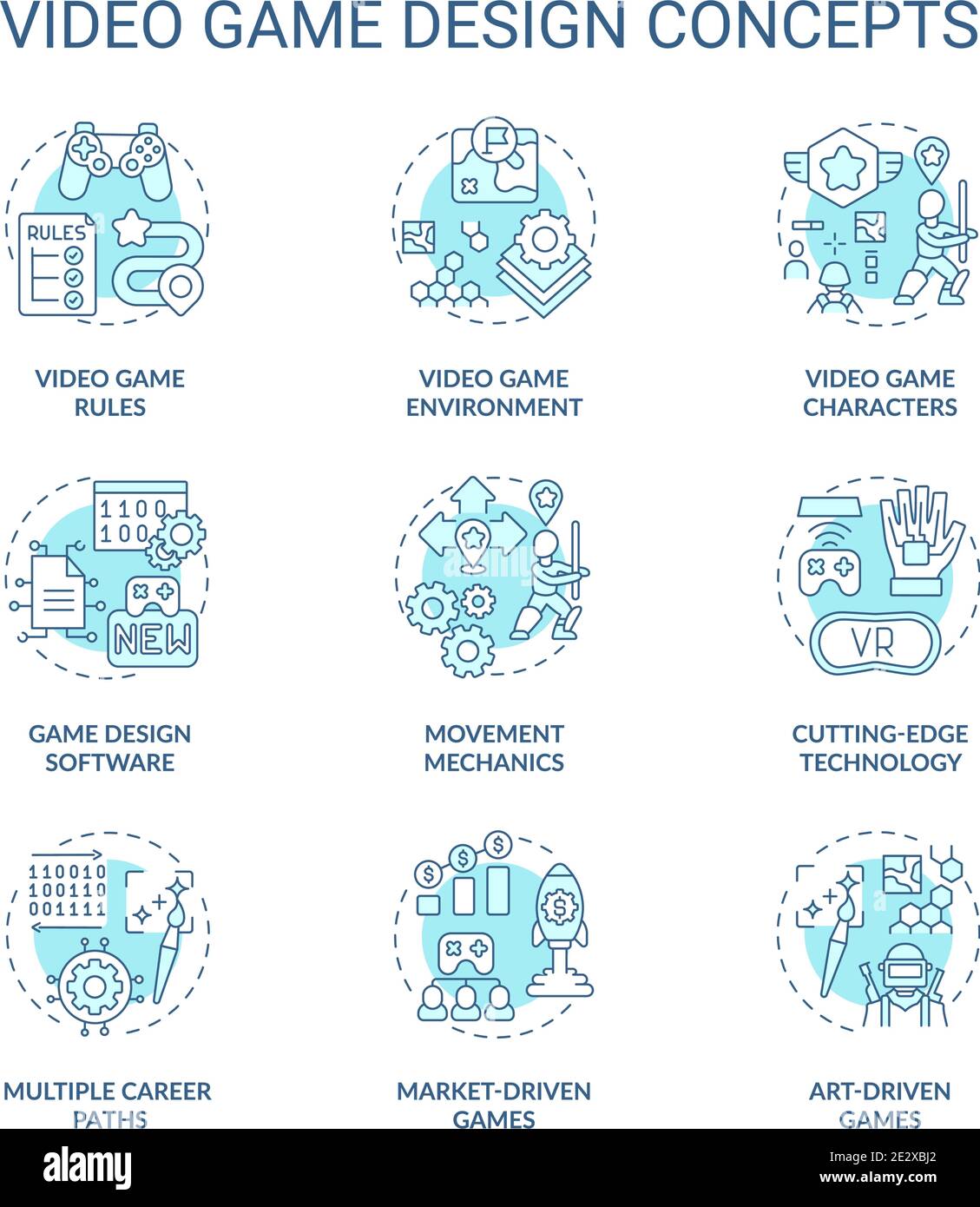 Video game design concept icons set Stock Vector Image & Art - Alamy