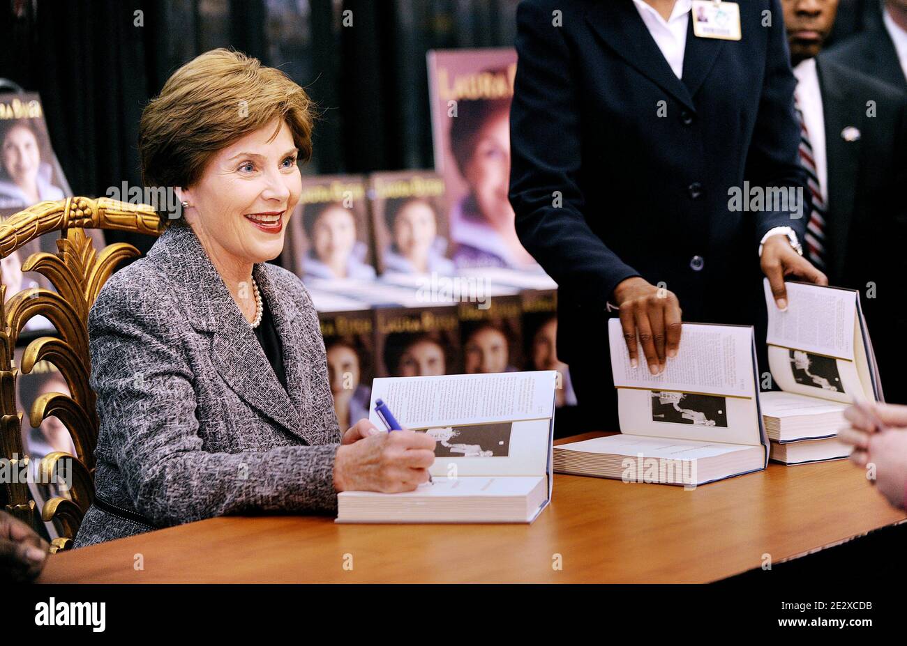 "Former First Lady Laura Bush signs her new book ""Spoken From The ...