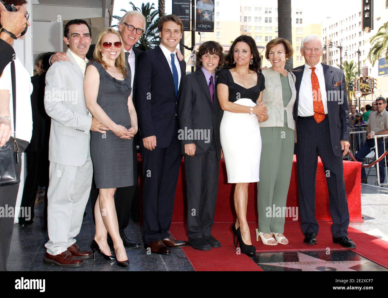 Julia Louis-Dreyfus poses family during her Hollywood Walk of Fame Star ...