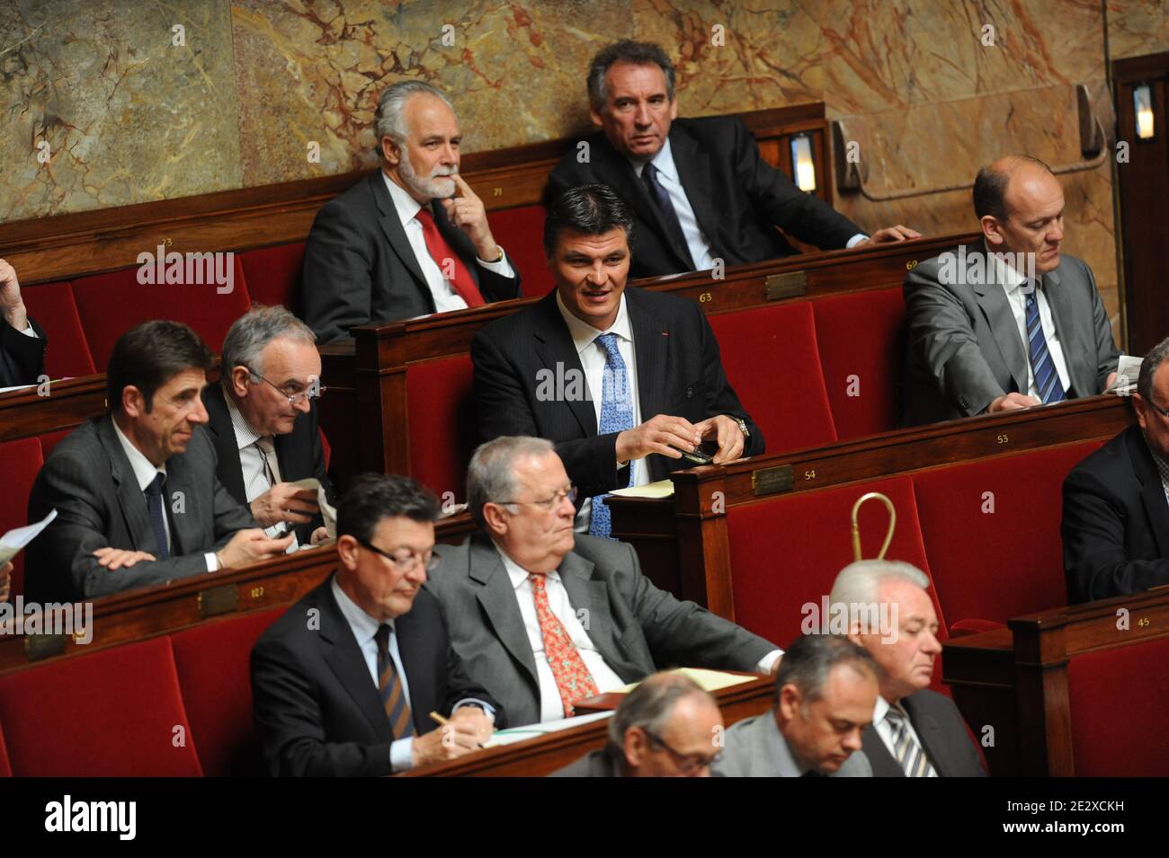 French centrist politician, president of the MoDem Francois Bayrou and ...