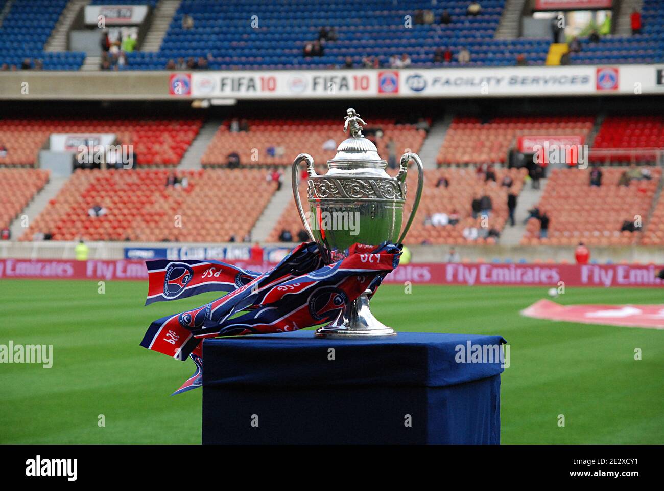 French Cup Trophy during French First League soccer match, Paris Saint ...