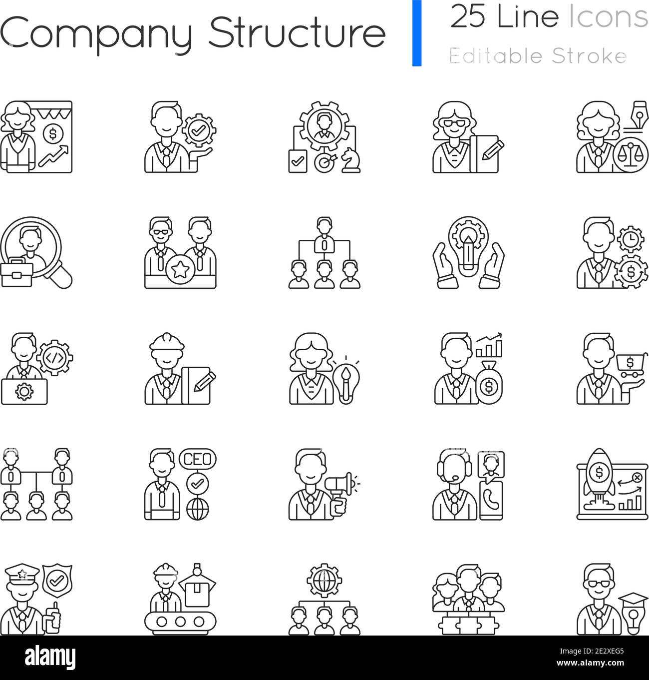 Company structure linear icons set Stock Vector Image & Art - Alamy