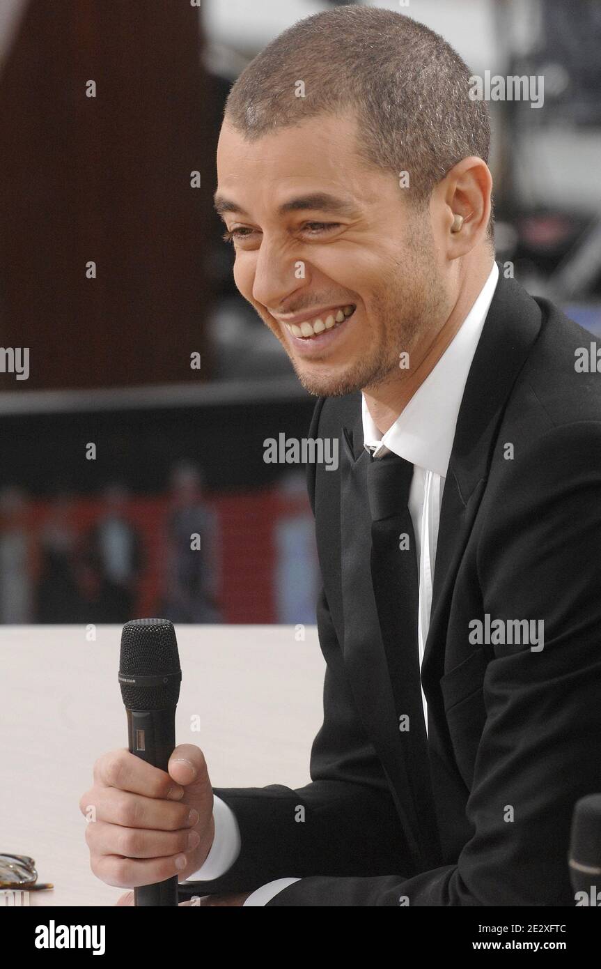 Ali Baddou during the broadcasting of 'Le Grand Journal' TV show on ...