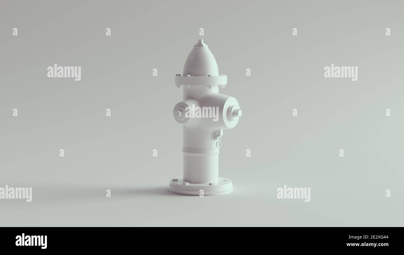 White Fire Hydrant 3d illustration render Stock Photo - Alamy