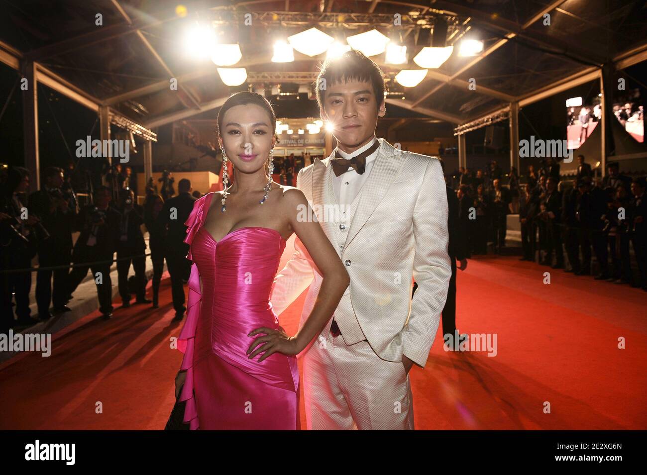 Chinese actor Qing Hao and Chinese actress Li Feier arriving at the ...