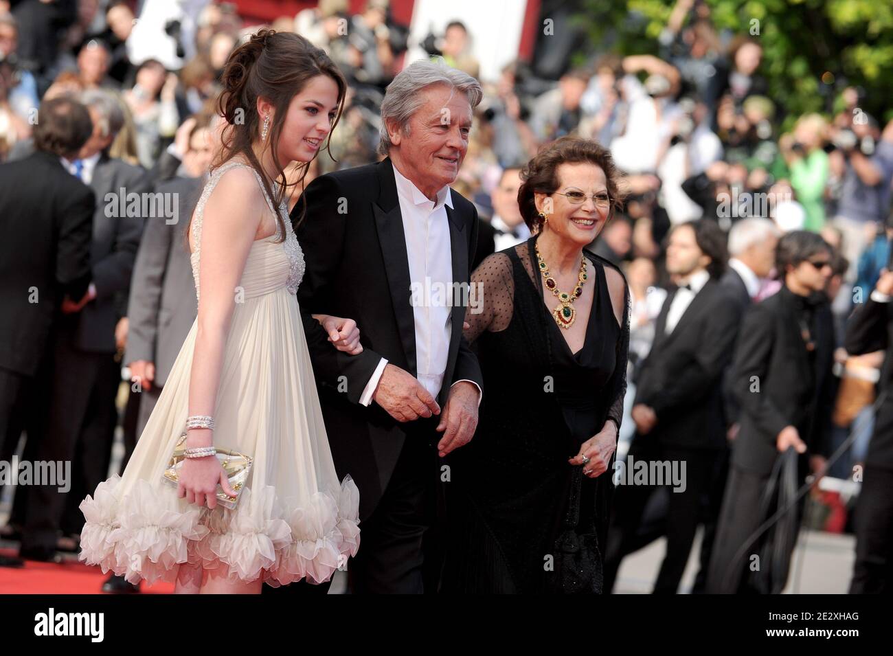 Anouchka and Alain Delon with Claudia Cardinale and Gilles Jacob ...