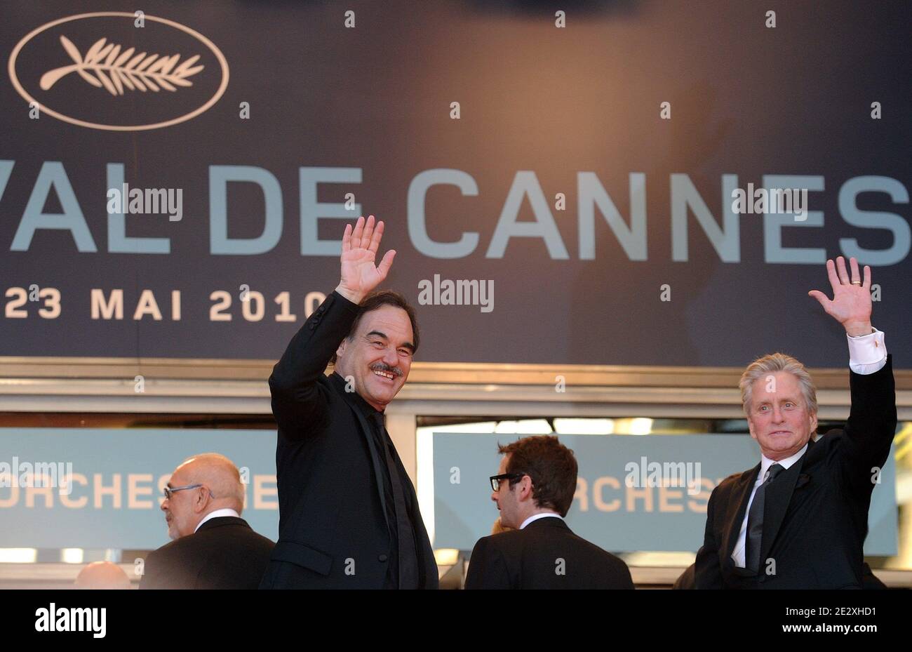 Oliver Stone and Michael Douglas arriving at the premiere of 'Wall ...