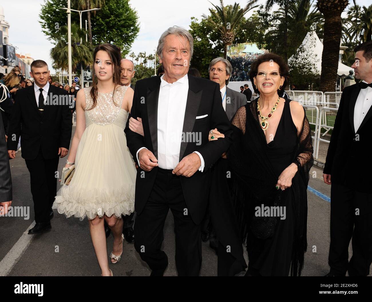 Alain Delon, his daughter Anouchka and Claudia Cardinale arriving at ...