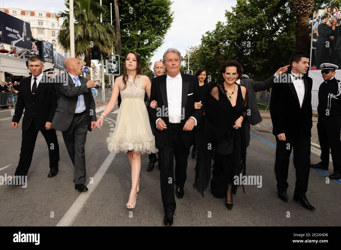 Alain Delon, his daughter Anouchka and Claudia Cardinale arriving at ...